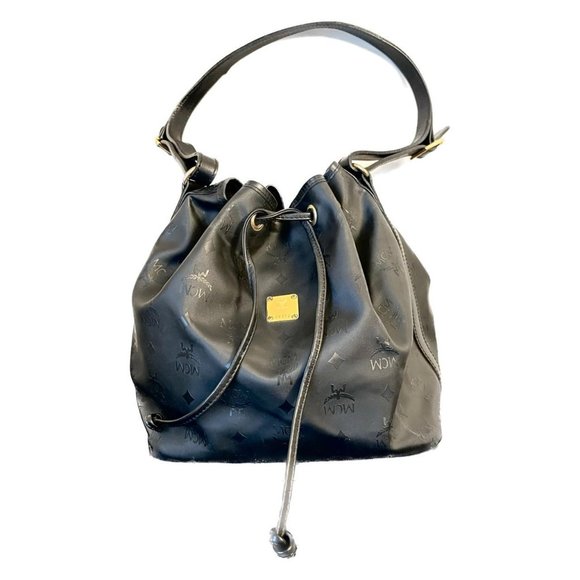 MCM | Bags | Vintage Mcm Drawstring Bucket Bag In Excellent Condition ...
